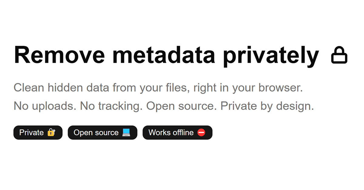PrivMeta — Remove Metadata from Files Privately